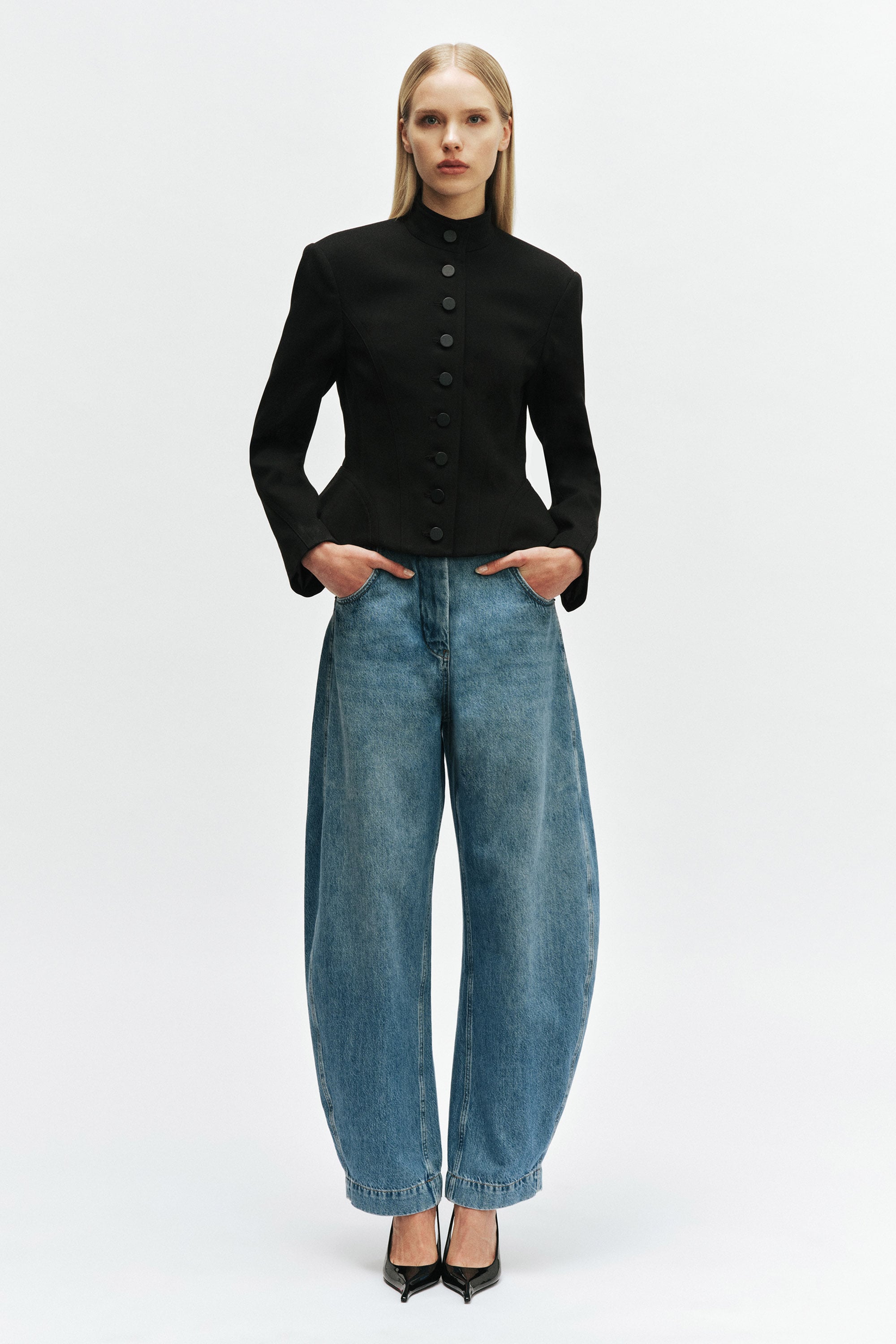 BARDOT BARDOT High Rise Barrel Leg Jean